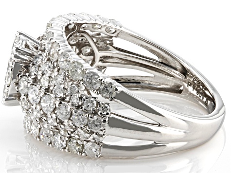 Pre-Owned White Diamond 900 Platinum Cluster Ring 2.00ctw - P5392 | JTV.com