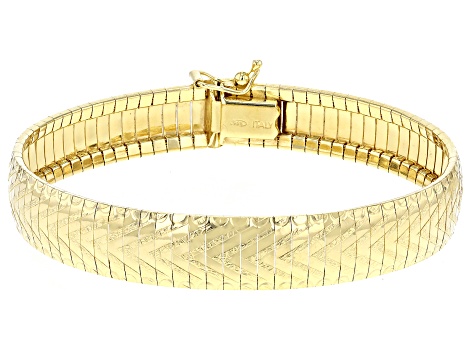 Pre Owned 18k Yellow Gold Over Sterling Silver 10mm Diamond Cut Cleopatra Bracelet P5576 JTV