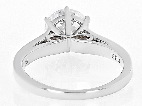 Pre-Owned Moissanite Inferno cut Platineve Solitaire ring 2.17ct DEW ...