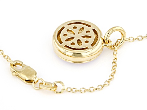 Pre-Owned Diamond Accent And Purple Enamel 14k Yellow Gold Over ...