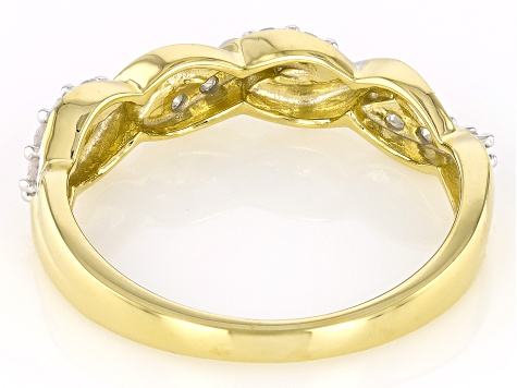 Pre-Owned White Diamond 14k Yellow Gold Over Sterling Silver Crossover ...