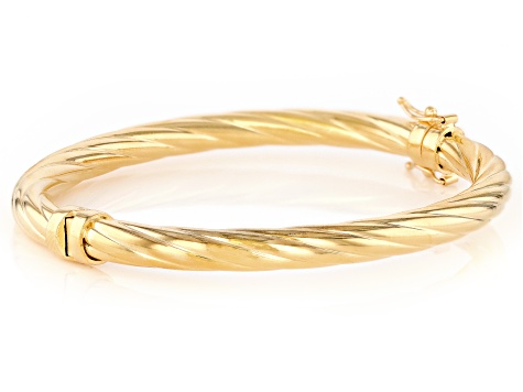 Pre-Owned 18k Yellow Gold Over Bronze 6mm Twisted Bangle - P62841 | JTV