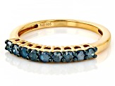 Pre-Owned Blue Diamond 14k Yellow Gold Over Sterling Silver Band Ring 0 ...