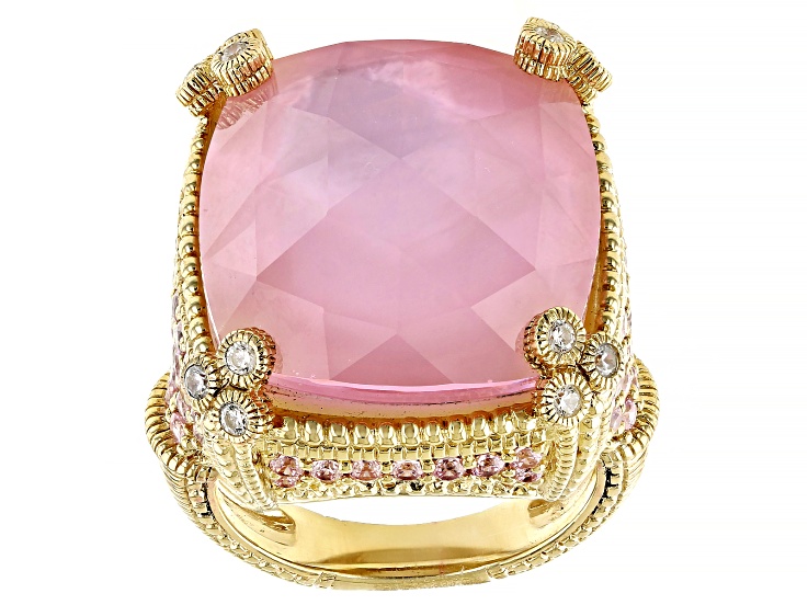 Pre-Owned Judith Ripka Mother-Of-Pearl Doublet With Cubic Zirconia 14k ...