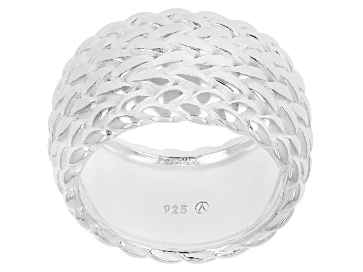 Pre-Owned Sterling Silver Woven Pattern Band Ring - P64048 | JTV