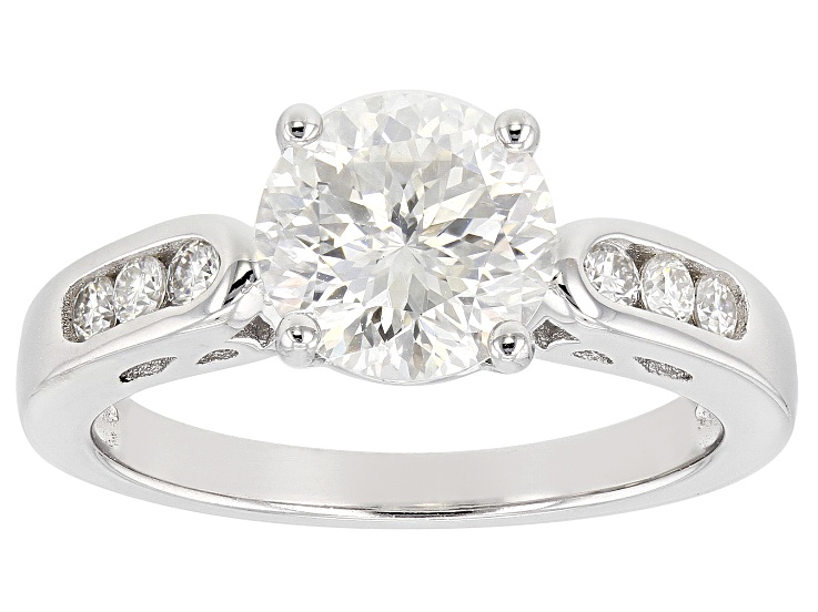 Pre-Owned Moissanite Inferno Cut Platineve Engagement Ring 2.35ctw DEW ...