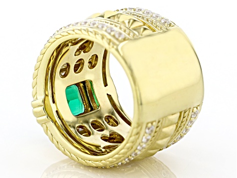 Pre-Owned Judith Ripka Emerald Simulant With Cubic Zirconia 14k Gold ...