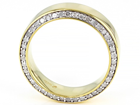 Pre-Owned White Diamond 14k Yellow Gold Over Sterling Silver Mens ...