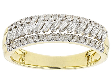 Pre-Owned White Diamond 10k Yellow Gold Band Ring 0.55ctw - P7095 | JTV