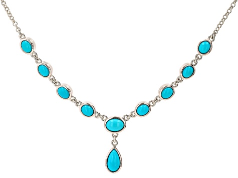 Pre-Owned Blue Sleeping Beauty Turquoise Rhodium Over Sterling Silver ...