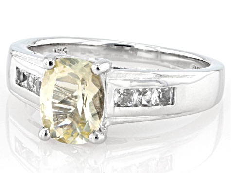 Pre-Owned Yellow Labradorite Rhodium Over Silver Ring 1.26ctw - P72085 ...