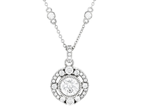 Pre-Owned Judith Ripka White Cubic Zirconia Rhodium Over Sterling ...