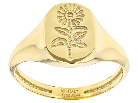 Pre-Owned 10k Yellow Gold Sunflower Signet Ring - P7363 | JTV