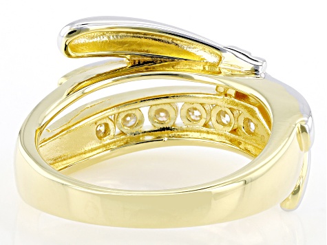 Pre-Owned Moissanite 14k Yellow Gold Over Platineve Two Tone Ring ...