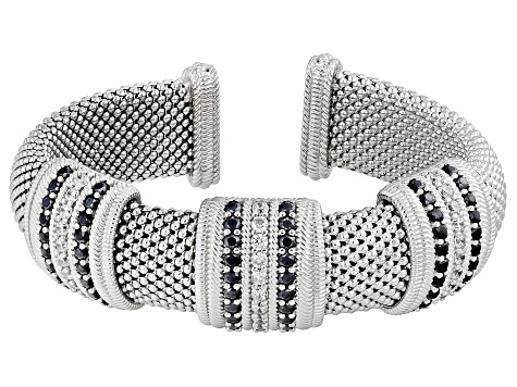 Pre-Owned Judith Ripka Black Spinel & Cubic Zirconia Rhodium Over ...