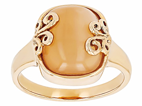 Pre-Owned Peach Moonstone Copper Ring 12x10mm - P7440 | JTV