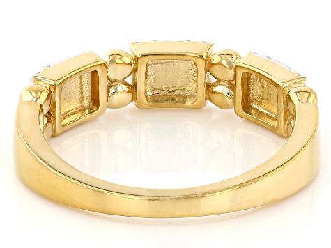 Pre-Owned White Diamond 14k Yellow Gold Over Sterling Silver Band Ring ...