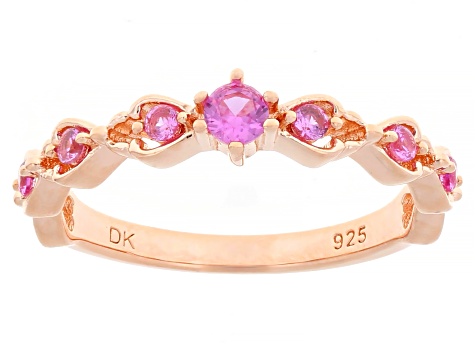 Pre-Owned Pink Lab Created Sapphire 18k Rose Gold Over Sterling Silver ...