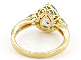 Pre-Owned Aquadite® Chalcedony, Aquamarine, White Zircon 18k Yellow ...