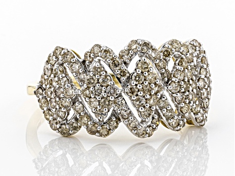 Pre-Owned Candlelight Diamonds™ 10K Yellow Gold Wide Band Ring 1.00ctw ...