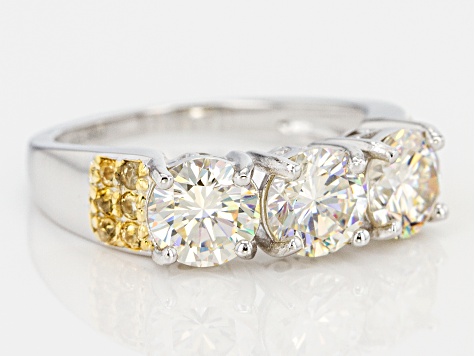 Pre-Owned White Strontium Titanate and citrine silver with 18k yellow ...