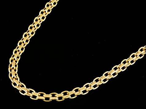 Pre-Owned 10k Yellow Gold Hollow Bismark Link Chain Necklace 20 inch ...