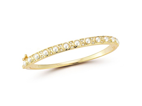 Rachel Zoe 14K Yellow Gold Over Sterling Silver Pearl and Cubic ...