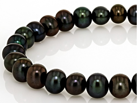 Black Cultured Freshwater Pearl Stretch Bracelet - APL461 | JTV