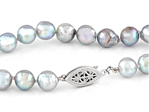 Platinum Cultured Japanese Akoya Pearl Sterling Silver Necklace ...