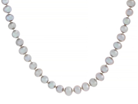 Platinum Cultured Freshwater Pearl Sterling Silver 18 Inch Strand ...