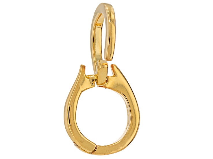 18k Yellow Gold Over Sterling Silver Enhancer Pendant Converter ...