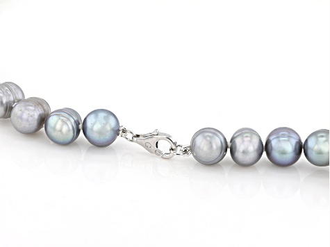 Platinum Cultured Freshwater Pearl Rhodium Over Sterling Silver 18 Inch ...