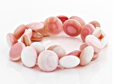 14-15mm Pink Coin Conch Shell Stretch Bracelet Set of Two - CPL661 | JTV