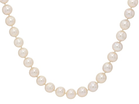 White Cultured Freshwater Pearl Sterling Silver 20 18 Inch Necklace ...
