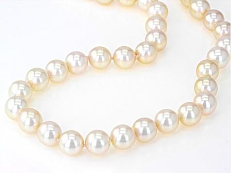 Candlelight Cultured Japanese Akoya Pearl 14k Yellow Gold 18 Inch Pearl ...