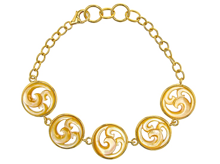 Golden South Sea Mother-of Pearl 18k Yellow Gold Over Sterling Silver ...