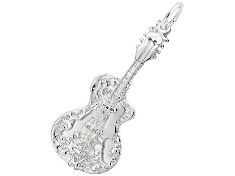 Silver Guitar W/ Strings Charm - 125XWA | JTV