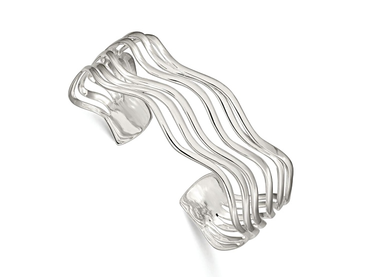 Sterling Silver Multi-strand Wavy Cuff Bracelet - 12BF7A | JTV