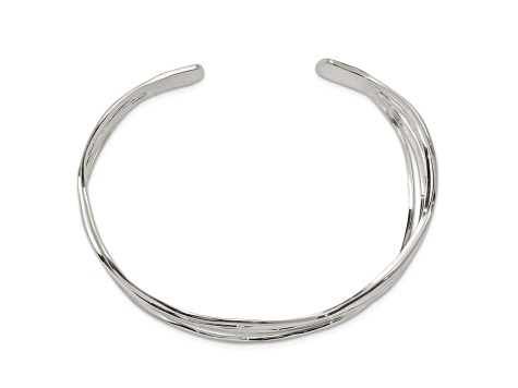 Sterling Silver Multi-strand Wavy Cuff Bracelet - 12BF7A | JTV