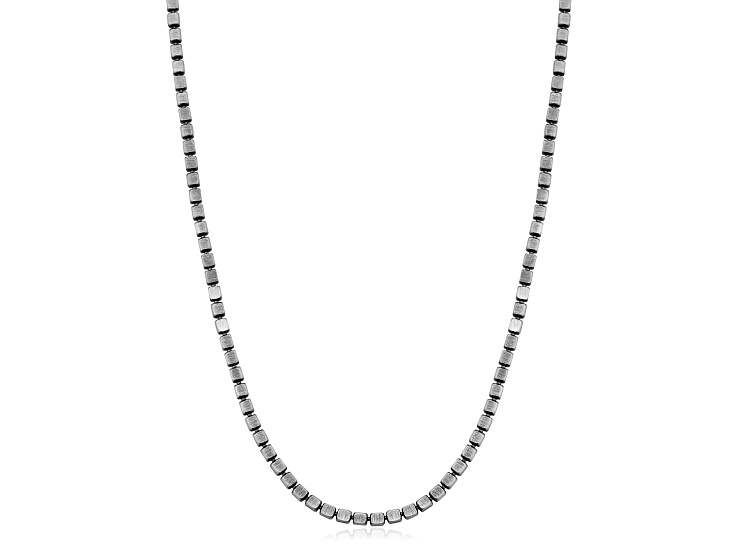 Ruthenium Plated Sterling Silver 2.86mm Cube Link Necklace - 12P77A | JTV