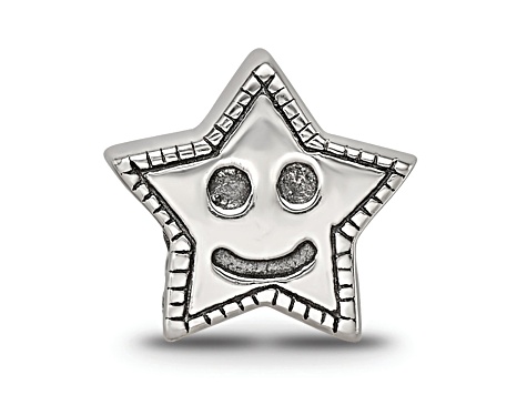 Sterling Silver Smiley Star Bead - 12QX5A | JTV