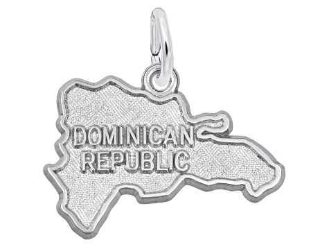 Silver Dominican Republic Map - 12VRWA | JTV