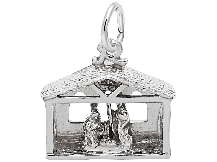 Silver Nativity Charm - 1325TA | JTV