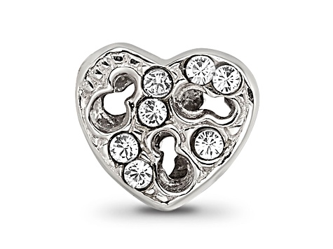 Sterling Silver Cut-out Heart and Preciosa Crystal Bead - 1350JA | JTV