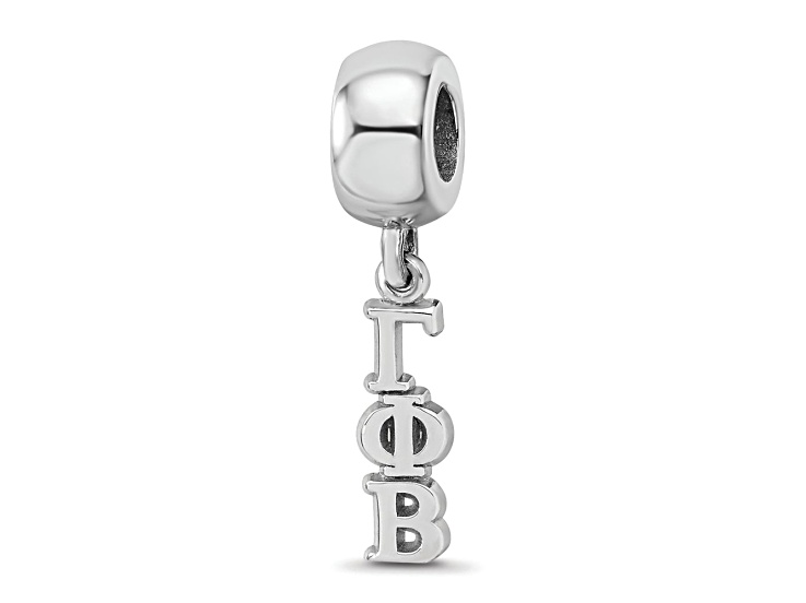 Rhodium Over Sterling Silver LogoArt Gamma Phi Beta Vertical Letters ...