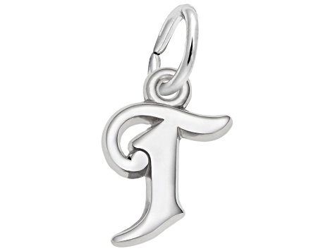 Silver Initial T Charm - 16BF6T | JTV
