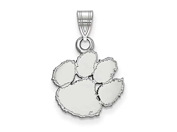 Rhodium Over Sterling Silver LogoArt Clemson University Small Pendant ...