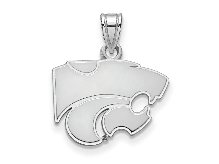 Rhodium Over Sterling Silver LogoArt Kansas State University Small ...
