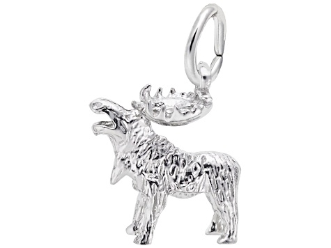 Silver 3D Moose Charm - 171HPA | JTV