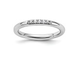 Rhodium Over Sterling Silver Stackable Expressions Cubic Zirconia Ring - 173KBA | JTV